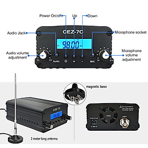 FM Transmitter for Church, Long Range FM Broadcast Transmitter for Drive-in Movie, Church Parking Lot, Lights Fireworks Show,Fireworks Display,School, Supermarket Events