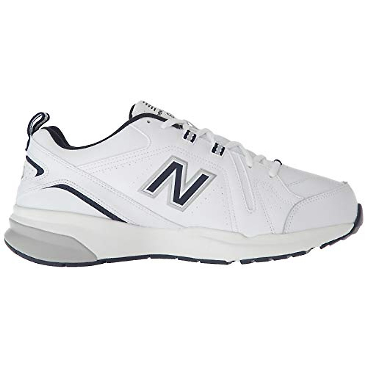 New Balance Men's 608 V5 Casual Comfort Cross Trainer, White/Navy, 10.5