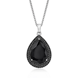 Ross-Simons 5.20 ct. t.w. Black Spinel Pendant Necklace in Sterling Silver