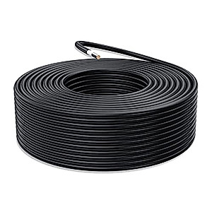 PowMr Solar Panel Wire, Solar Wire 164FT Black 10AWG PV Wire Cable for Solar, Home, RV Boat Marine Solar Panels, Inverter etc. (164Ft Black)