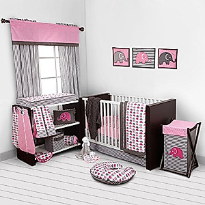 Bacati - Elephants Pink/Grey Elephants Mini Changing Pad Cover