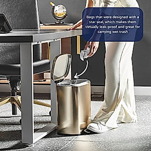 Plasticplace 6 Gallon Trash Bags │ 6 Microns │ Clear Garbage Can High Density Liners │ 20" x 22" (2000 Count)
