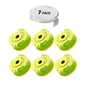 Weed Wacker String Compatible with Ryobi One Plus+ AC80RL3, 0.08'' String Trimmer Line,Weed Eater String Compatible with Ryobi 18V, 24V, 40V Trimmers(6 Replacement Spool, 1 Trimmer Cap Cover)…