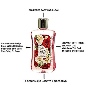 Bath and Body - Spa Gift Baskets for Women & Girls, Spa Kit Birthday Gift Includes Love of Rose Scent Shower Gel, Bubble Bath, Body Lotion, Bath Salt, Red Bath Puff and Heart Bath Bomb