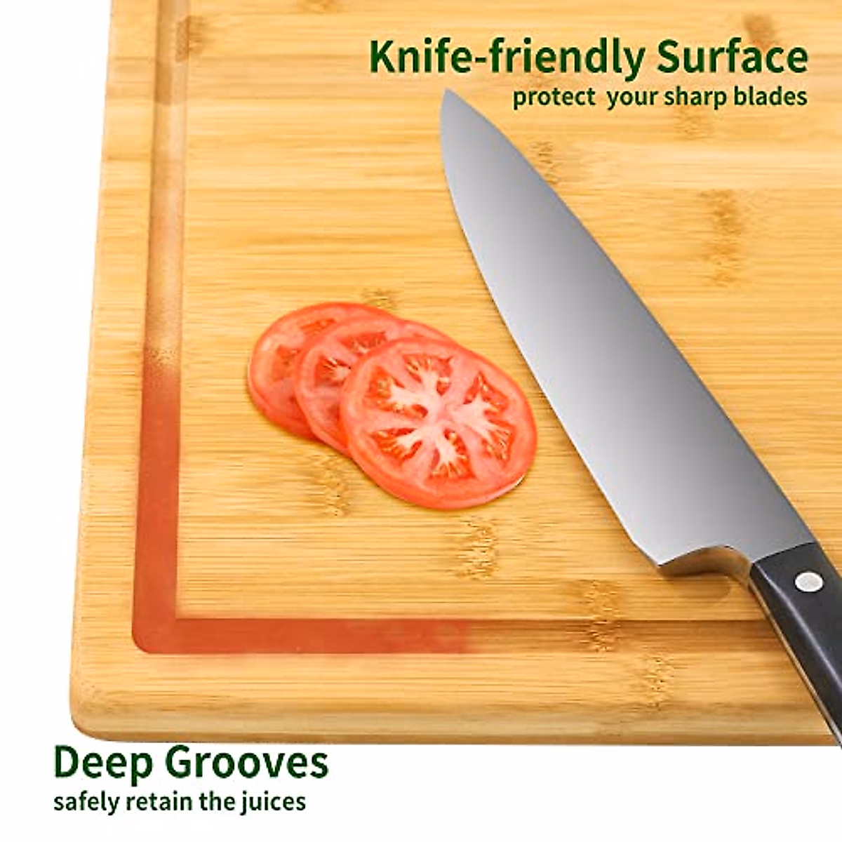 VaeFae 24 x 16 Inch XXX-Large Bamboo Cutting Board with Cutout Handle and Juice Groove, Heavy Kitchen Chopping Board for Meat and Vegetables