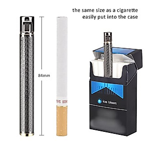 Yusud Butane Fuel Lighter, Cool Pipe lighter, Soft Flame Flint Lighter, Cigarette Cigar Lighter, Gas Lighters with Extra 3 Flints, Unique Gifts for Men, Women (Gray)