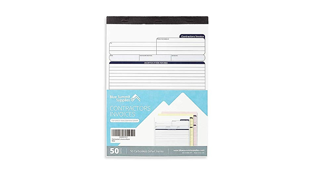 Contractors Invoice & Work Order Book | 3-Part Carbonless