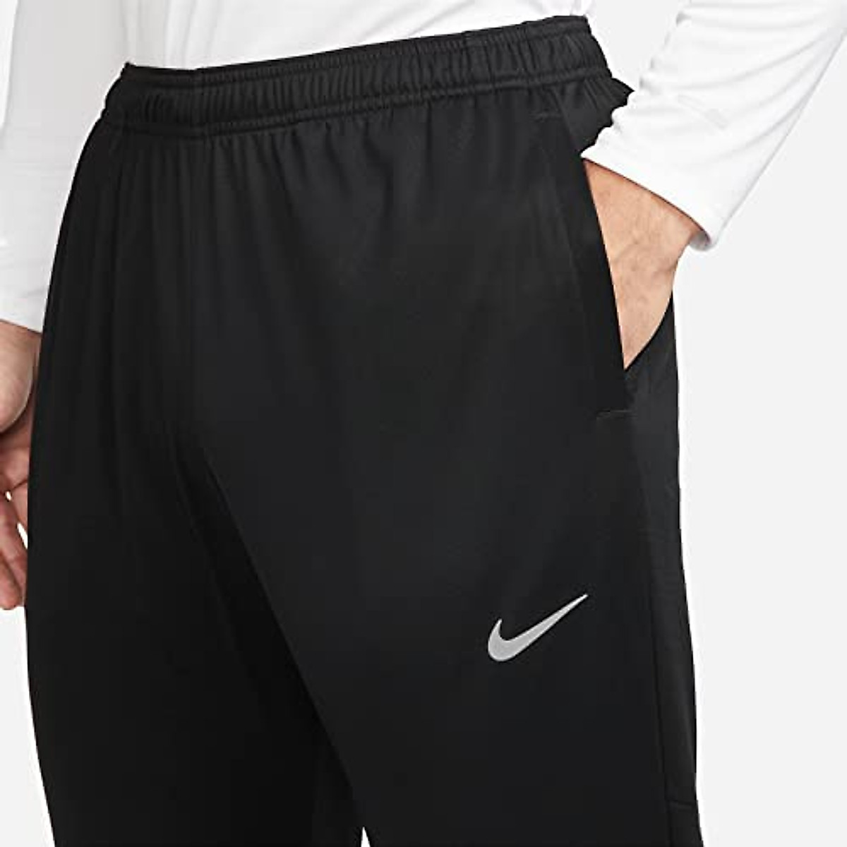 Nike Men's Therma-FIT Repel Challenger Running Pants, Black/Reflective Silver, Large