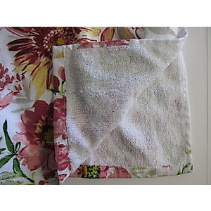 Pink & Gold Sunflowers Crochet Top Double Layer Fall Hanging Towel - Blush Cotton Crochet Top