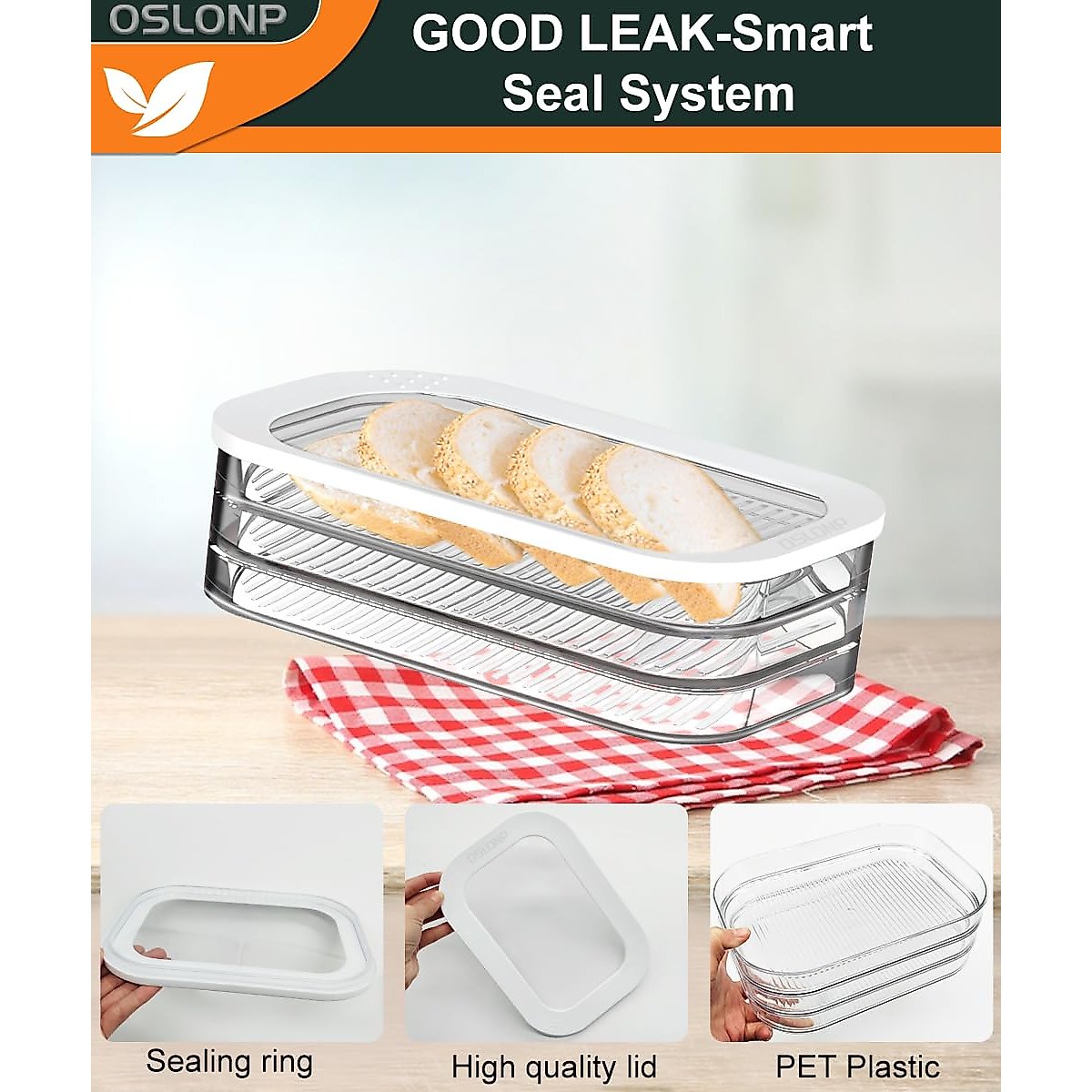Deli Meat Container for Fridge,Lunch Meat Container for Refrigerator,Lunch Meat Cheese Container for Refrigerator,Stackable Food Storage Boxes With Lid Cold Cuts ,Salami,Bacon ,BPA Free,18.6oz 3 Pack