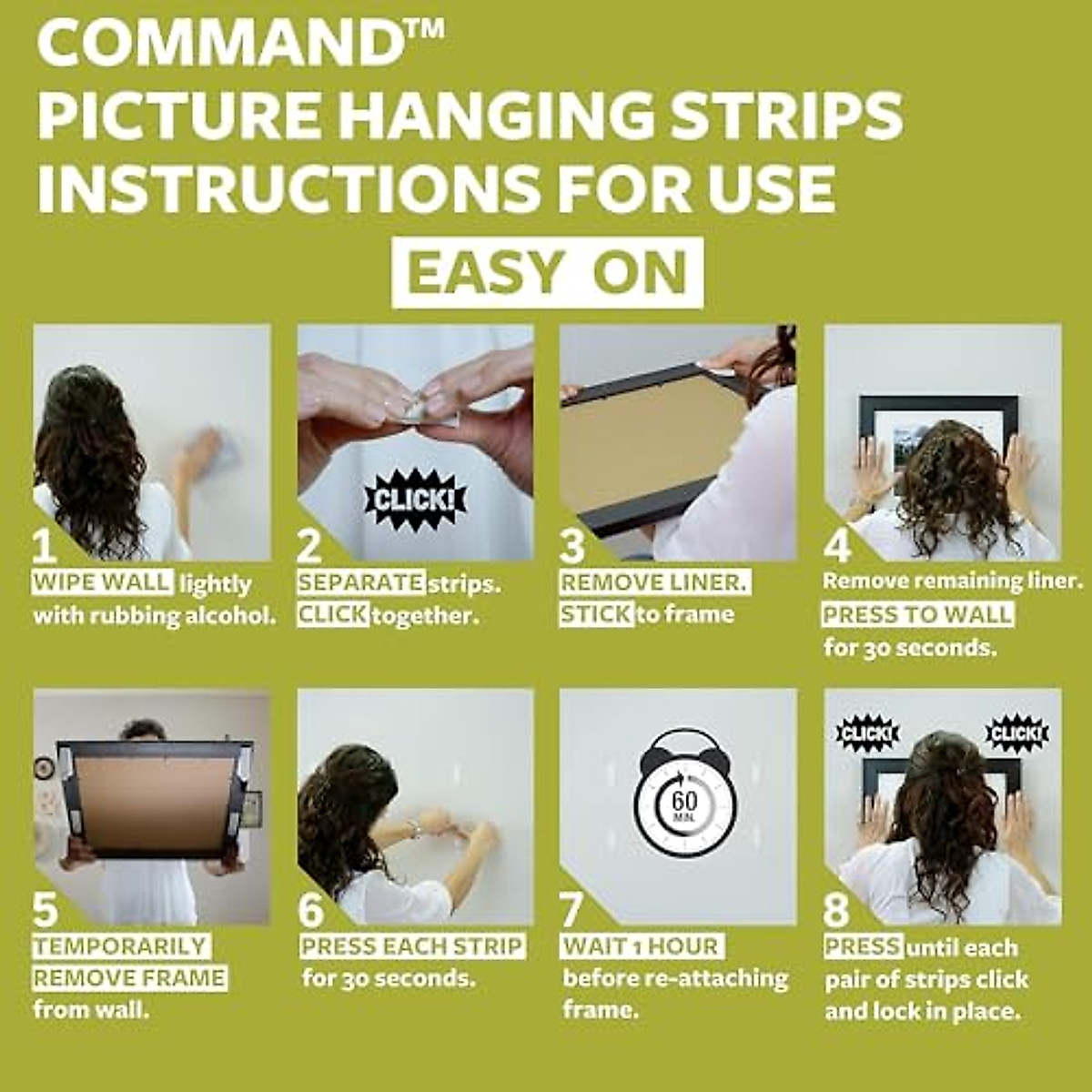 Command Medium and Large Picture Hanging Strips, Damage Free Hanging Picture Hangers, No Tools Wall Hanging Strips for Living Spaces, White, 4 Medium Pairs and 8 Large Pairs