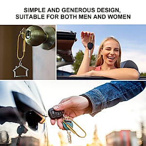 WILLBOND Brass Key Ring Gold Screw Lock Clip Key Ring Chain Durable Simple Brass Keychain Holder (Cylinder,4 Pieces)