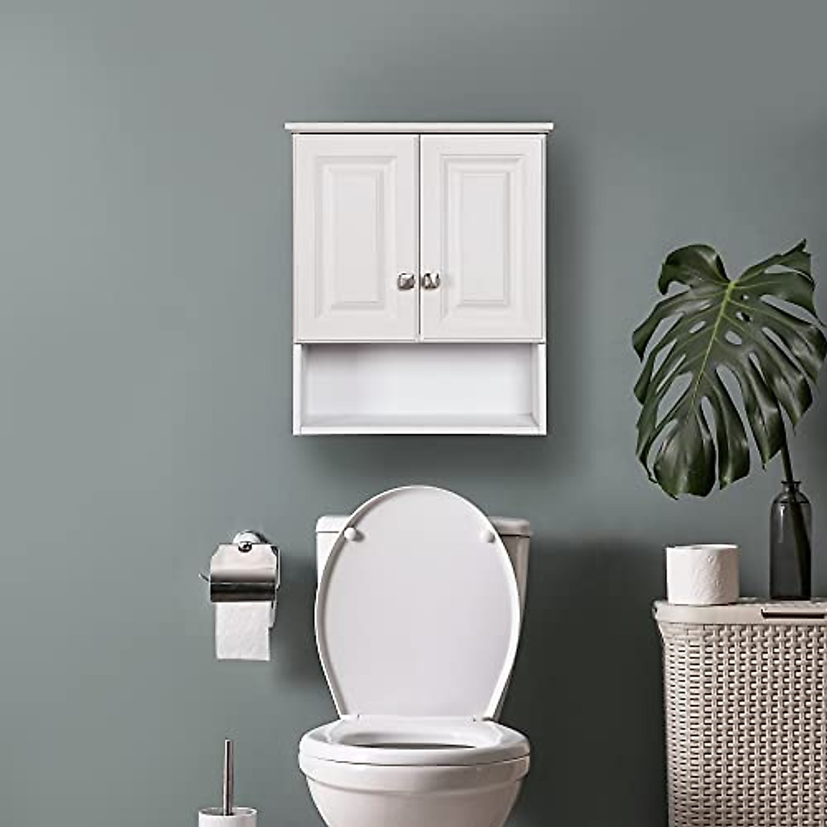 Design House Wyndham Bathroom Wall Cabinet 2-Door, 1-Shelf, 22 x 26, White