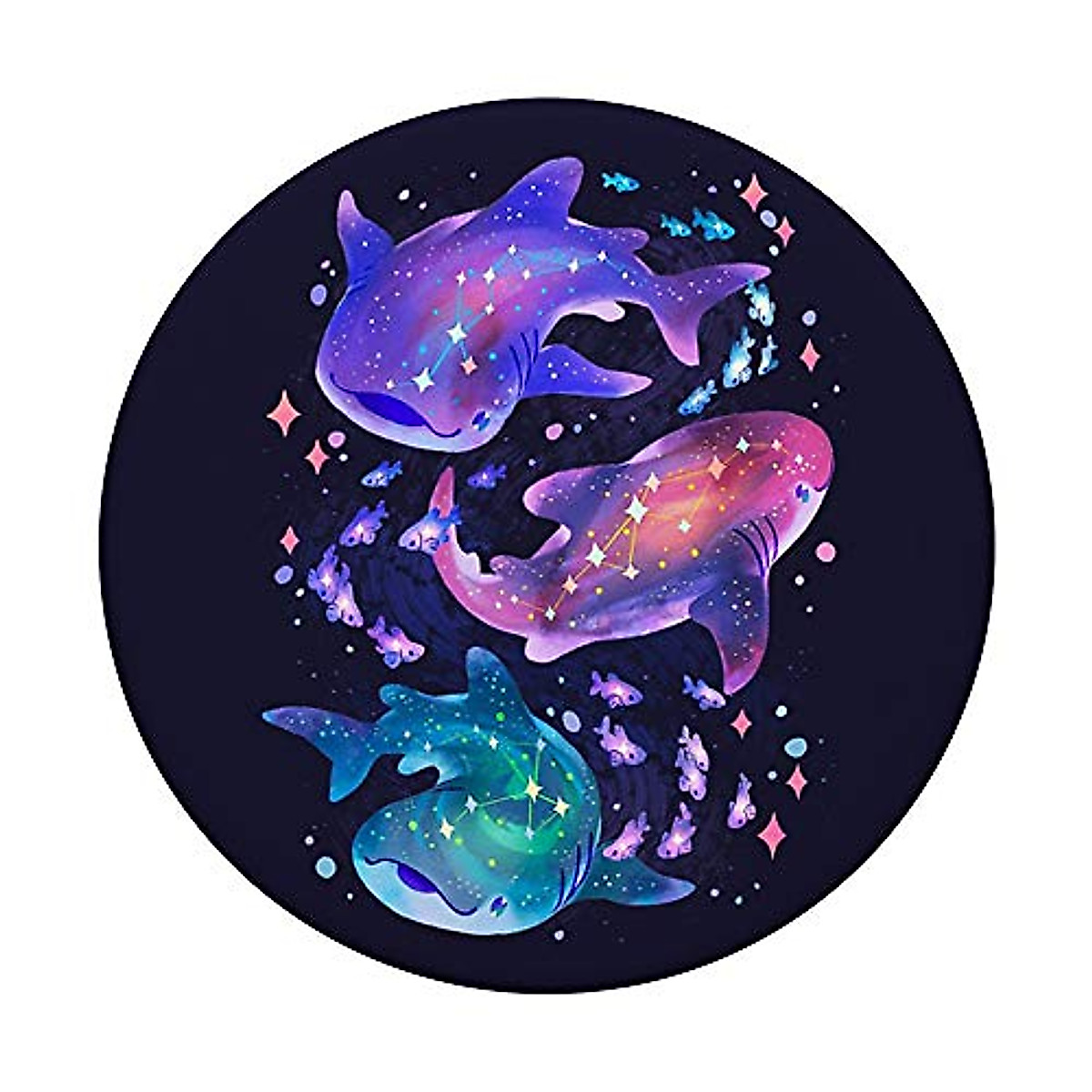 Cosmic Whale Shark art PopSockets PopGrip: Swappable Grip for Phones & Tablets