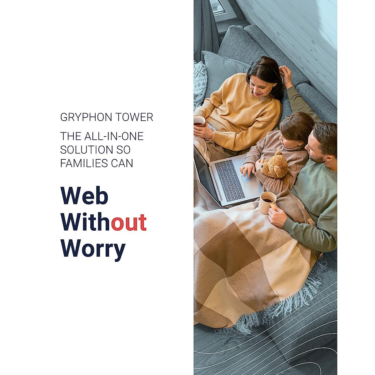 Gryphon Tower Super-Fast Mesh WiFi Router – Advanced Firewall Security, Parental Controls, and Content Filters – Tri-Band 3 Gbps, 3000 sq. ft. Full Home Coverage per Mesh Router
