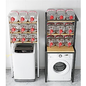 VHBVDFC Over Washer and Dryer Storage Shelf, Tall Bathroom Cabinet Organizer, 3-Tier Laundry Room Organization and Storage Rack, Laundry Room Shelves for Small Space(White)