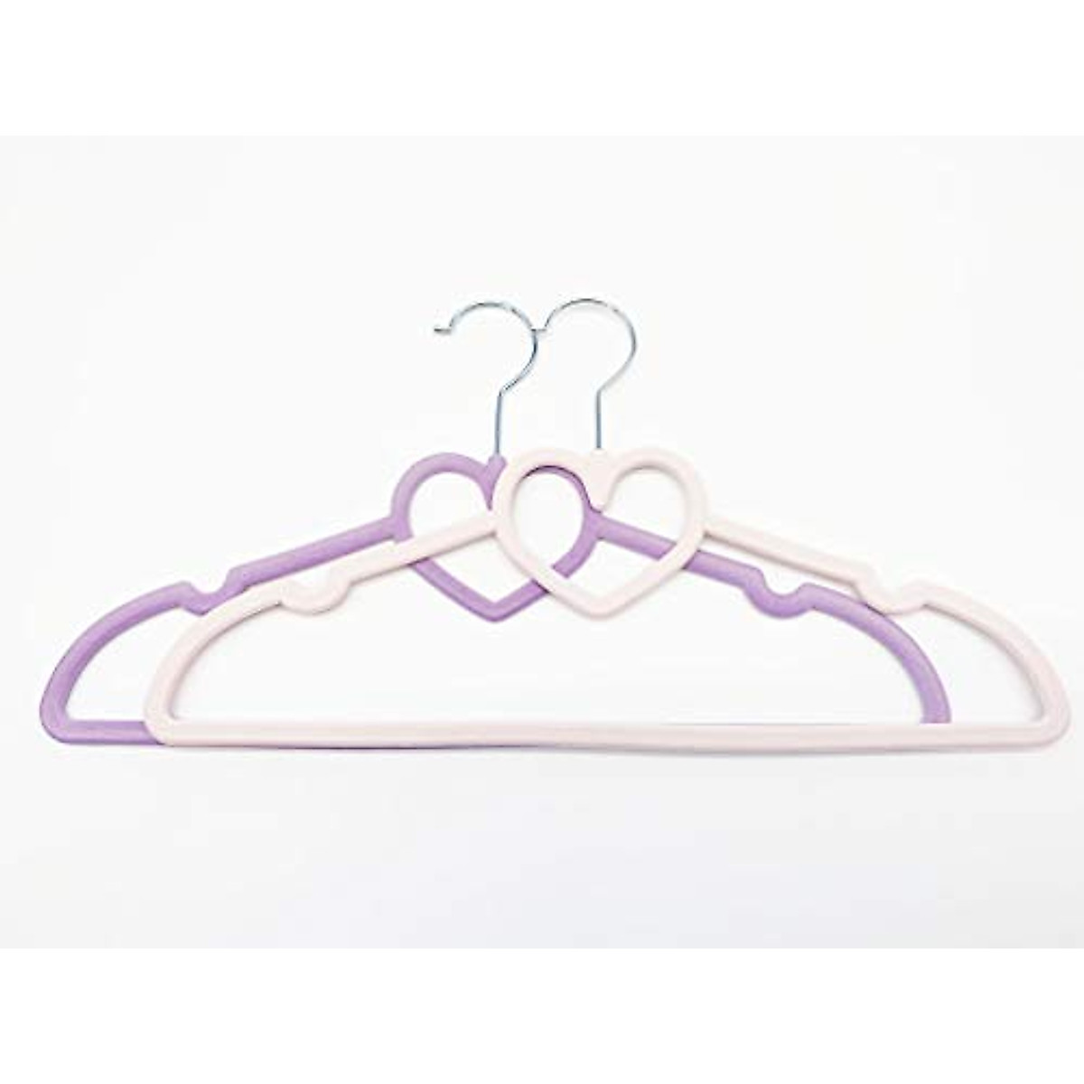 DOTMALL Love Shaped Velvet, Non-Slip Space Saving Suit Hangers,Strong and Duralable Jacket Hangers,Heavy Duty Clothes Hanger Purple- Pack of 10