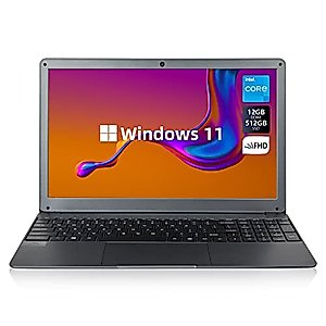 Chicbuy Laptop 15.6''12GB DDR4 512GB SSD Quad-Core Intel Celeron N5095 Processors Windows 11 Laptop Computer,1080P IPS Full HD Laptop,USB 3.0,Up to 2.9Ghz,Bluetooth 4.2,2.4G/5G WiFi,Long Battery Life