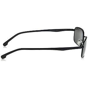 Carrera Men's 8043/S Rectangular Sunglasses, Black/Polarized Gray, 56mm, 18mm