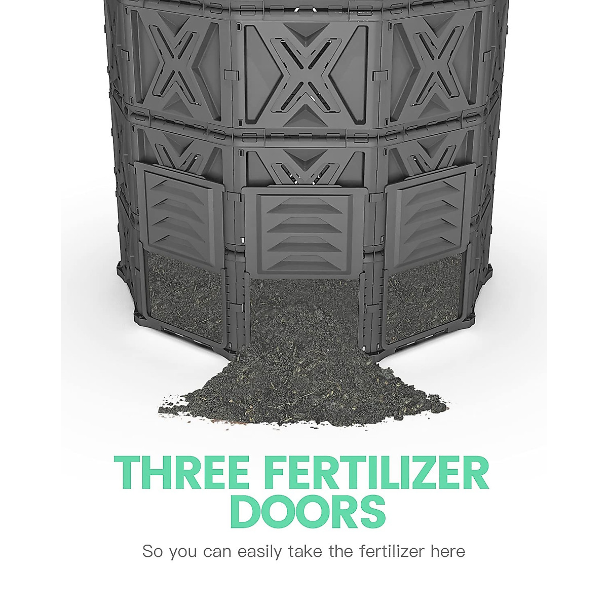 Large Compost Bin - 190 Gallon (720 L) Garden Composter with Better Aeration System, Easy Assembling/BPA Free/Sturdy/Outdoor Compost Tumbler