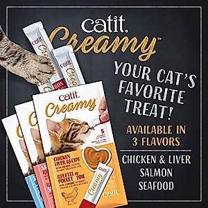 Catit Creamy Lickable Cat Treat, Healthy Cat Treat, Assortment, 12 Pack