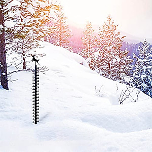 36 Inches Iron Art Snow Gauge, Handmade Metal Snow Depth Measuring Stick Outdoor, Iron Snow Gauge Snow Measuring Device Garden Stakes Winter Decorations Outdoor Yard (Reindeer)