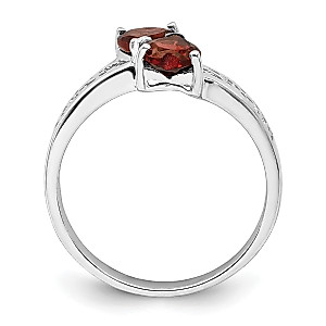 IceCarats 925 Sterling Silver Red Garnet Heart Love Ring Gemstone Band Size 6