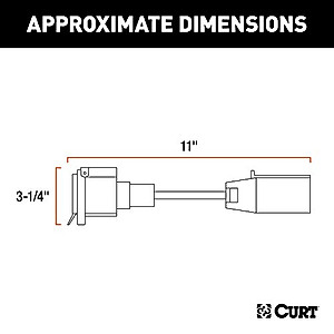 CURT 57003 LED-Compatible 7-Way RV Blade Vehicle-Side Trailer Wiring Adapter