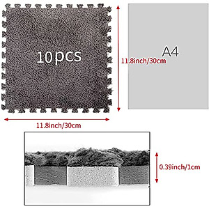 wcgfoever Guinea Pigs Bed Mats, Guinea Pig Fleece Cage Liners, Reusable Rabbit Bedding Liners, Winter Playpen Pad for Bunny, Hedgehog, 10 Piece, 11'' x 11''Grey