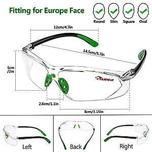 SAFEYEAR Anti Fog Z87 Safety Glasses for Men & Women Protective Eyewear Lab Work Glasses