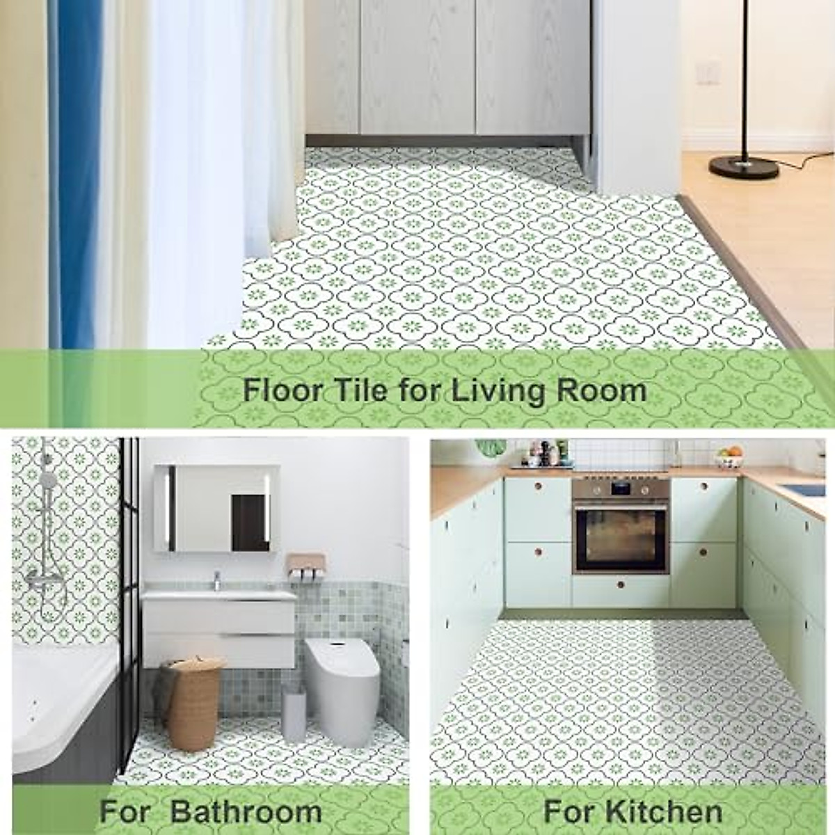 LSDECO 26 Sheets Peel & Stick Floor Tiles Vinyl Flooring 8"x8", Self-Adhesive Removable, Suitable for Wall Floor Kitchen Bathroom