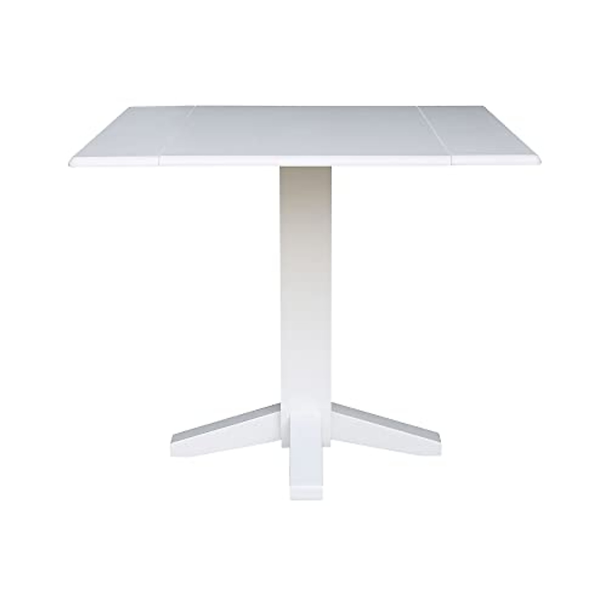 International Concepts 36" Square Dual Drop Leaf Dining Table, White