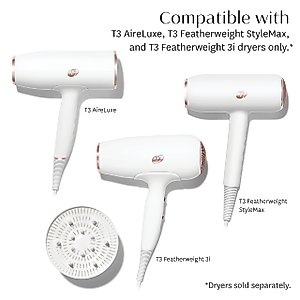 T3 SoftTouch 3 Diffuser | Compatible with T3 AireLuxe, T3 Featherweight StyleMax & T3 Featherweight 3i Hair Dryers only | Volumize, Define Curls and Eliminate Frizz for Wavy, Curly or Coily Hair