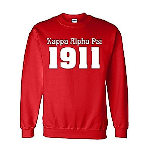 Kappa Alpha Psi Logo Crewneck Sweatshirt Large Red