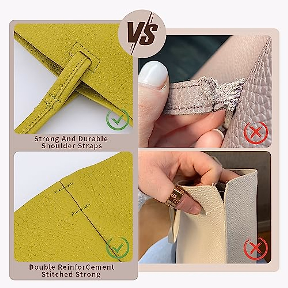 2023 Upgrade Leather Tote Bag for Women, Big Capacity Top Handle Ladies Shoulder Bags for Work School