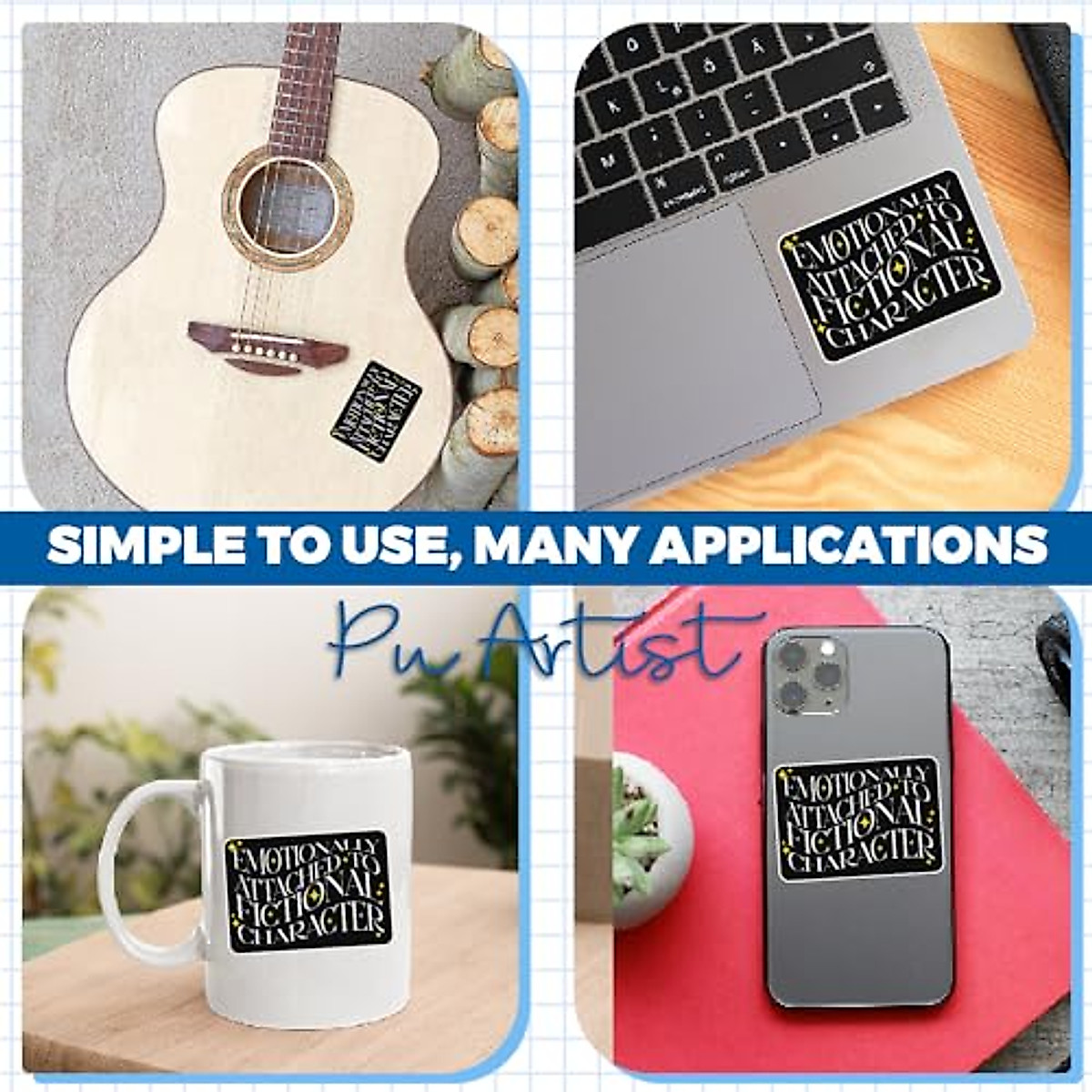 Emotionally Attached To Fictional Character Sticker Vinyl Die Cut Sticker for Car Laptop Phone Water Bottle Guitar Helmet Gift Idea Merchandise Decor Decal Stuff