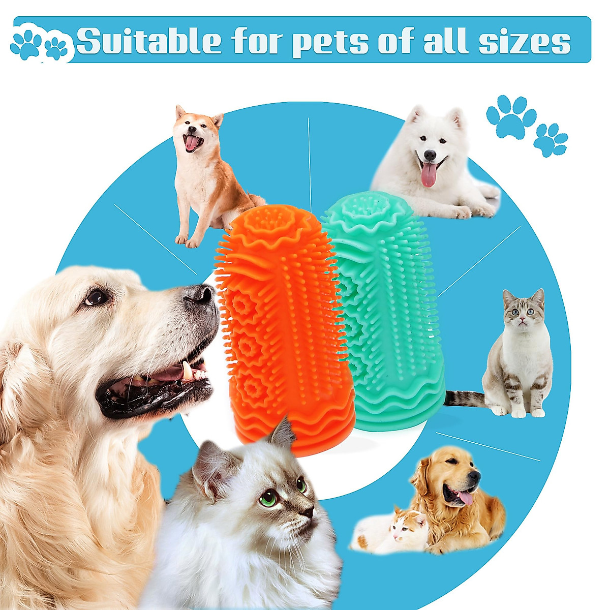 GioesQZZee Cat Dog Toothbrush, Dog Tooth Brushing Kit, Cat Toothbrush, Dog Teeth Cleaning, Dog Finger Toothbrush, Dog Tooth Brush for Small & Large Pets, (9)