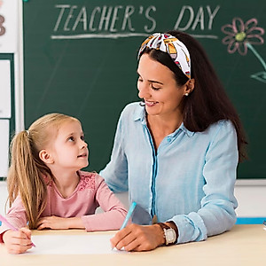 YAHPERN Teacher Headband for Women Wide Knotted Pencil Crayon School Headband Teacher Appreciation Gifts