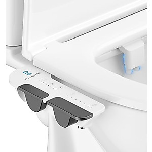 Ultra-Slim 3-in1 Bidet, Self-Cleaning, Posterior&Feminine Wash-(Retractable Dual Nozzles), Non-Electric Bidet Attachment for Toilet Seat, Adjustable Fresh Cold Water Pressure, Stainless Steel Inlet
