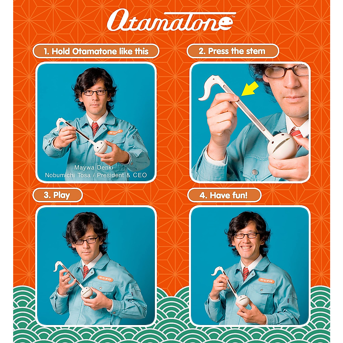 Otamatone Classic Ninja [Officially Licensed] Japanese Character Electronic Musical Instrument Portable Synthesizer from Japan Maywa Denki for Children Kids and Adults Gift