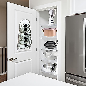 Evelots Lid Organizer Pots and Pans/Pot Lid Organizer/Pan Cover Organizer/6-Lid Holder for Pots/Lid Holder for Cabinet/Wall