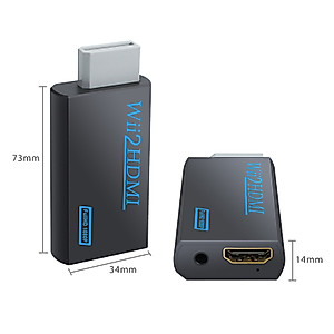 COLFULINE Wii to HDMI Converter, Wii HDMI Adapter 1080P 720P with 1M HDMI Cable for Full HD Device with 3.5mm Audio Jack&HDMI Output Compatible with Nintendo Wii, Wii U, HDTV, Monitor