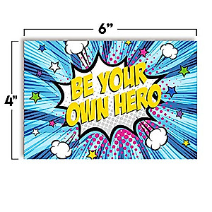 Super Student Superhero Themed Blank Postcards For Students From Teachers, Total of 30 4"x6" Fill In Notecards (5 of each design) by AmandaCreation