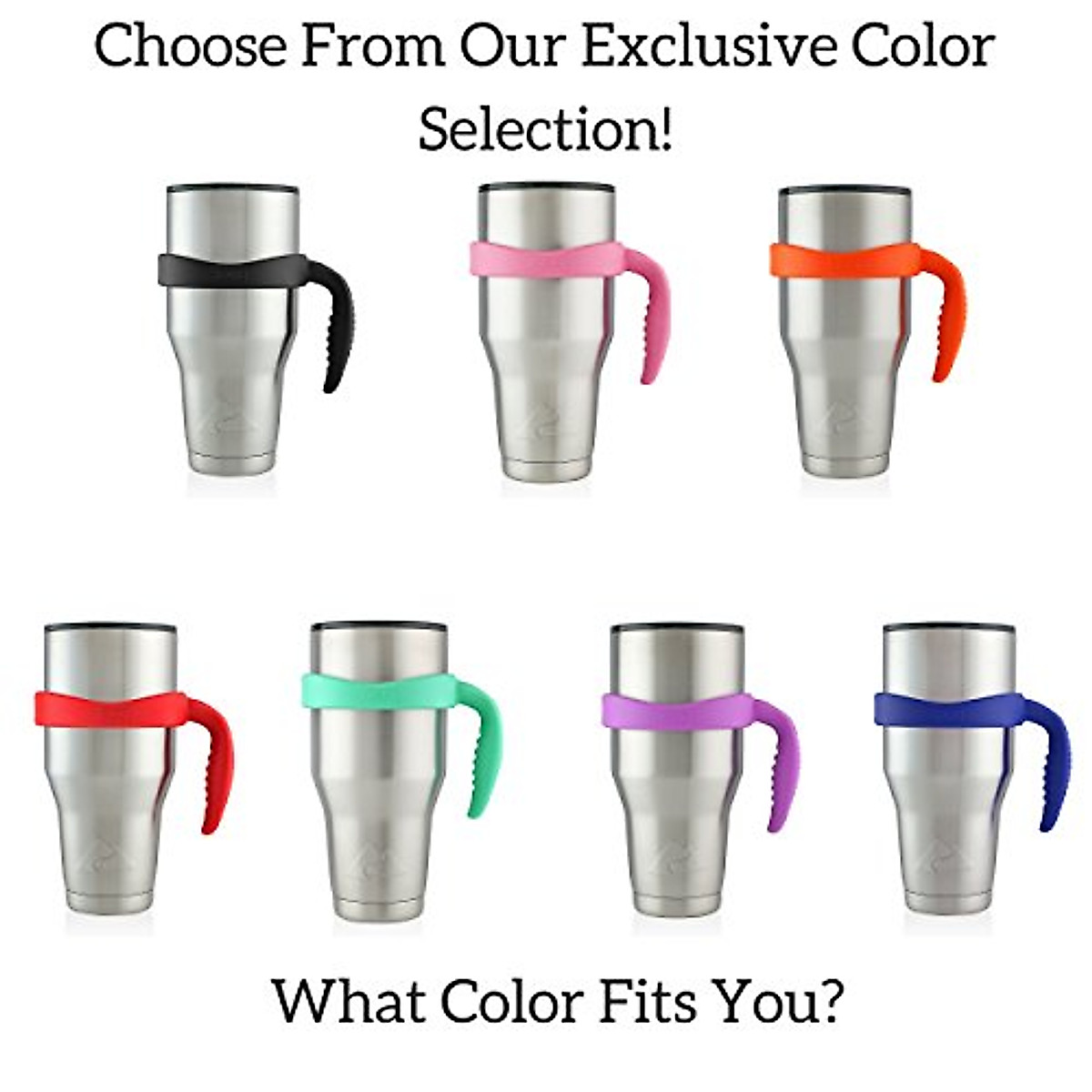 Grab Life Outdoors 40 Oz Handle - 7 COLORS - Fits 40 Oz Tumblers - Perfect for 40 Oz Ozark Trail, 40 Oz RTIC, 40 Oz Beast, 40 Oz Simple Modern, 40 Oz Pure & More - Handle Only (Black)