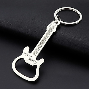 Beer Bottle Guitar Opener Keychain Creative Key Ring Beverage Openers Kitchen Accessories