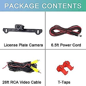 Backup Camera Car Waterproof HD Truck Rear View Reverse Cam Metal Durability Universal License Plate Cameras for Cars LED Light Color Night Vision AMTIFO H19