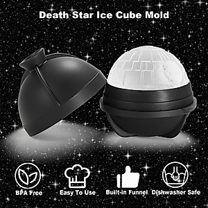 Nax Caki 3D Ball Ice Cube Mold, Whiskey Gifts Stocking Stuffers Ideas for Adults Men Women, 2.5" Large Silicone Round Ice Cube Tray for Cocktails,Bourbon,Whiskey,Brandy