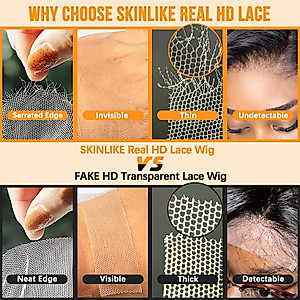 BEEOS 5x5 Skinlike Real HD Lace Closure, 0.10mm Ultra-thin Invisible HD Lace Single Knot Pre-Plucked Brazilian Human Hair Closure Natural Color 14 Inch