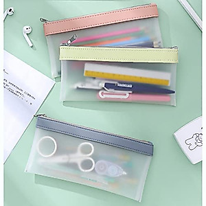 LELEBEAR 3 Pieces Pencil Case Zipper Clear Pouch Big Capacity Pencil Bag Multipurpose Cosmetic Travel Carry Portable Bags for Women,Students,Men,Kids Gifts (Pack-3)