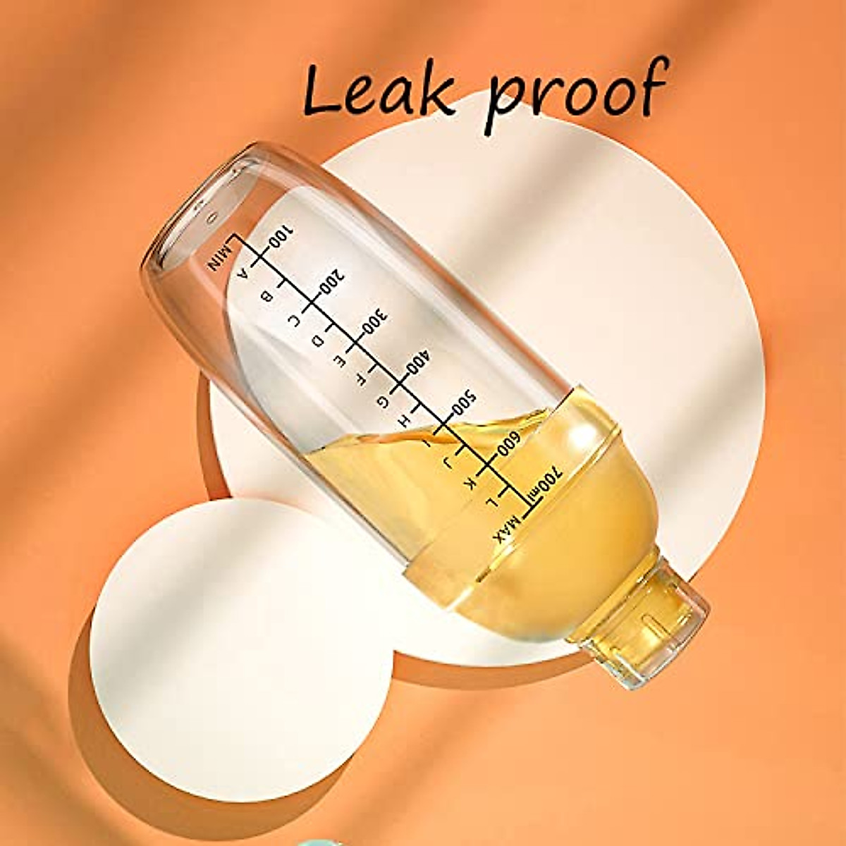 Cedilis 4 Pack Plastic Shaker Cocktail, 700cc / 24 oz Bar Tool for Milk Wine Mixing, Hand Drink Mixer with Scales, Clear Boba Tea Shaker Cup